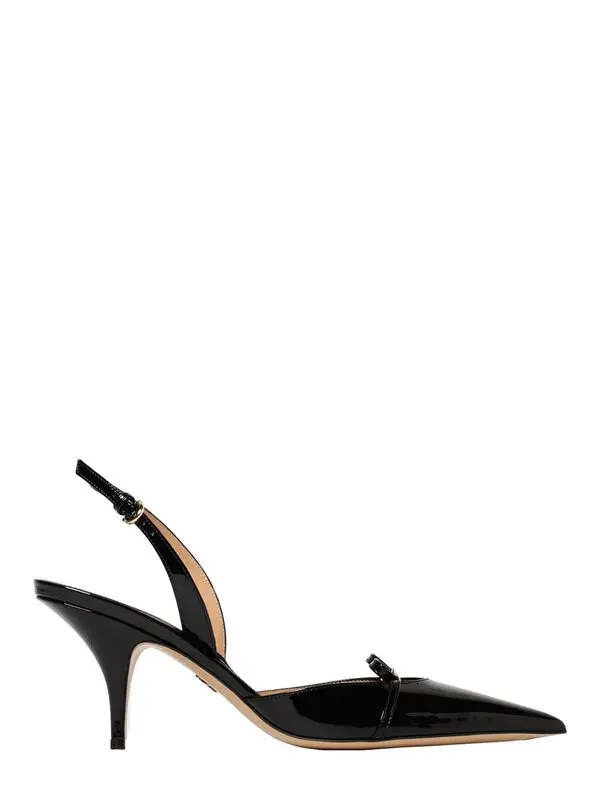 FERRAGAMO Slingback Pumps With Bow Detailing - Black