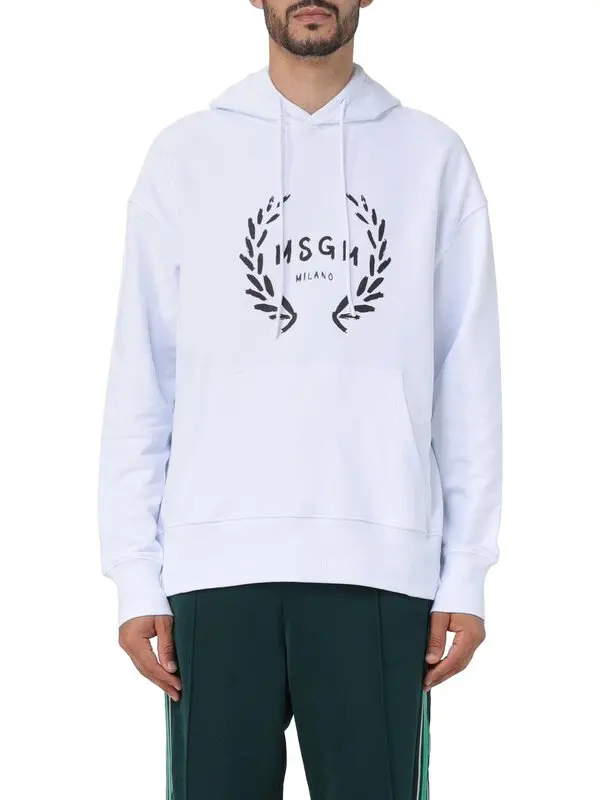 MSGM Logo Print Hoodie - White