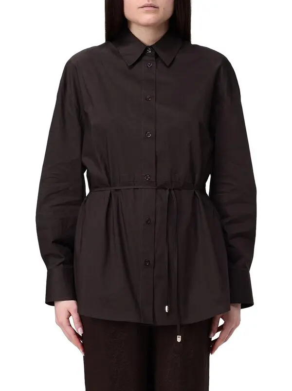 Liu Jo Cotton Shirt With Belted Waist - Brown