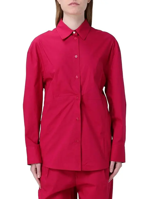 Liu Jo Cotton Shirt With Belted Waist - Red