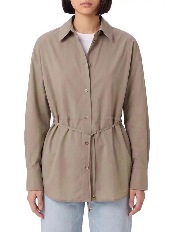 Liu Jo Cotton Shirt With Belted Waist - Silver