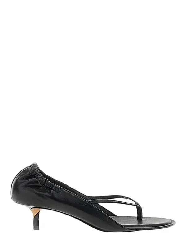 Jacquemus Leather Thong Sandals - Black