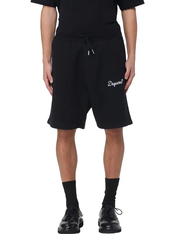 Dsquared2 Cotton Drawstring Shorts - Black