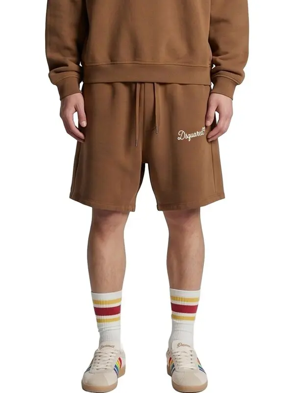Dsquared2 Cotton Drawstring Shorts - Brown