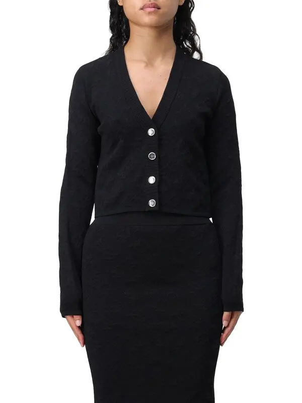 Pinko Textured V-neck Cardigan - Black