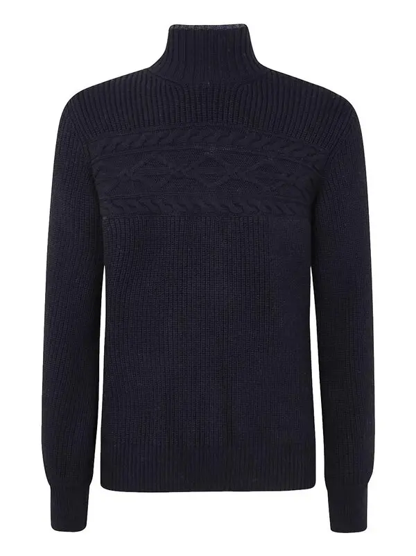 Zegna Ribbed Knit Pullover - Black