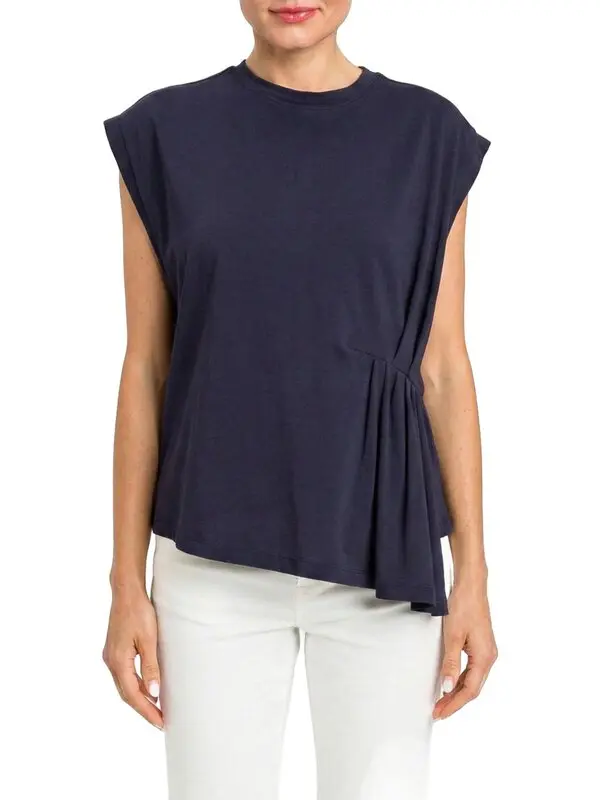 TWINSET Asymmetric Cotton Top - Blue