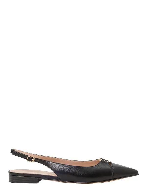 TWINSET Leather Slingback Ballerinas - Black