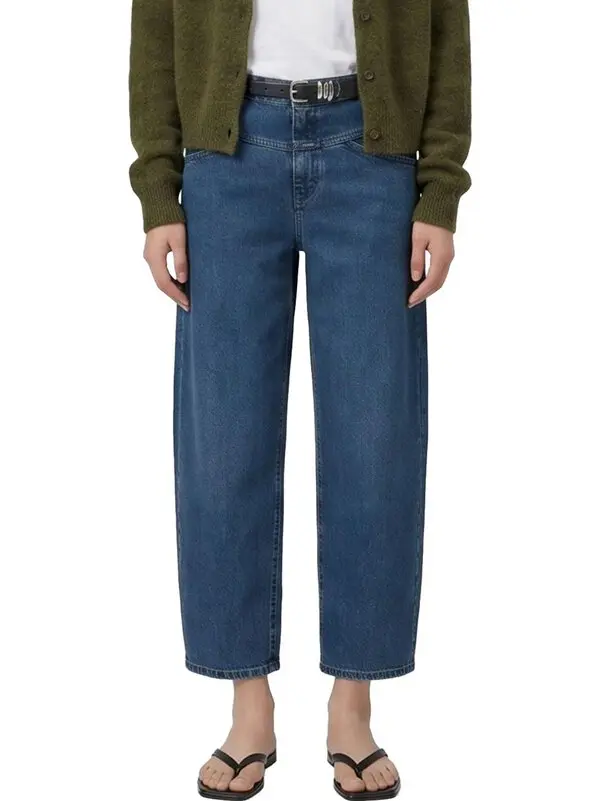 Closed Mid Rise Cropped Straight Leg Jeans - Blue