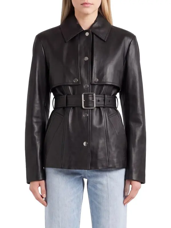 Sportmax Lambskin Leather Jacket - Black