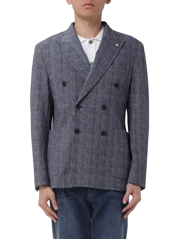 MANUEL RITZ Double-breasted Blazer - Blue