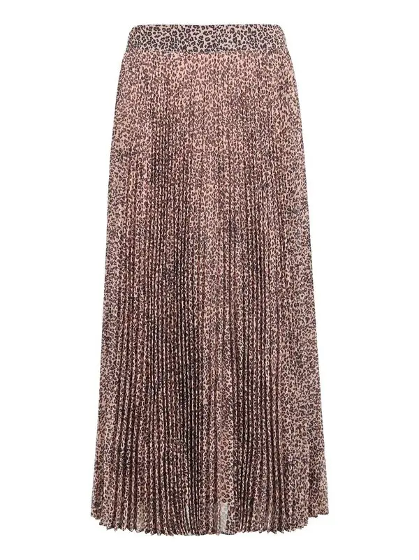 Farm Rio Pleated Maxi Skirt With Animal Print - Pink