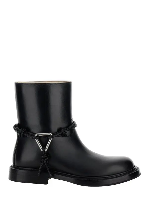 Bottega Veneta James Leather Ankle Boots - Black