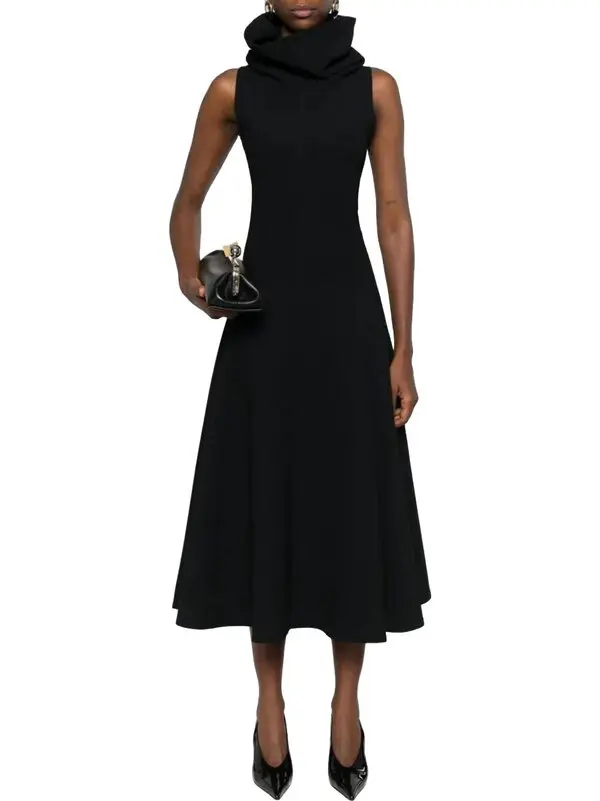 Jacquemus Sleeveless High Neck Midi Dress - Black