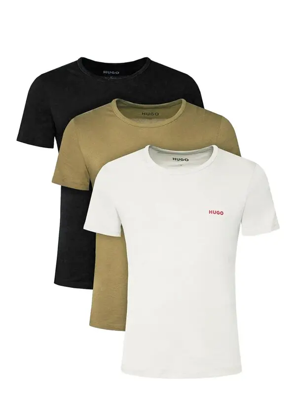 Hugo Set Of 3 Cotton Underwear T-shirts - Black
