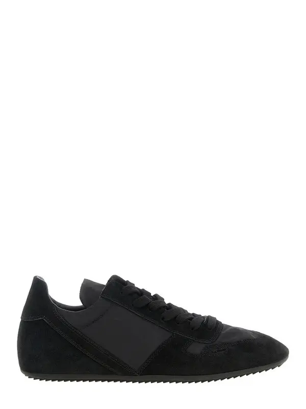 Rick Owens Temple Minimal Suede And Nylon Lace-up Sneakers - Black