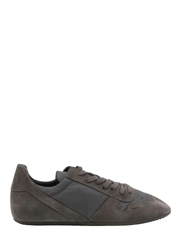 Rick Owens Temple Minimal Suede And Nylon Lace-up Sneakers - Dust