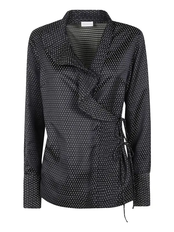 Dries Van Noten Draped Print Shirt - Black