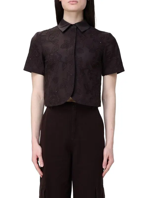 Liu Jo Cotton Shirt With Floral Embroidery And Sequins - Multicolor
