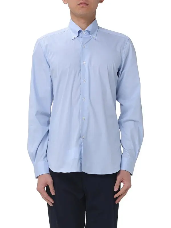 FAY Classic Poplin Shirt - Gnawed Blue