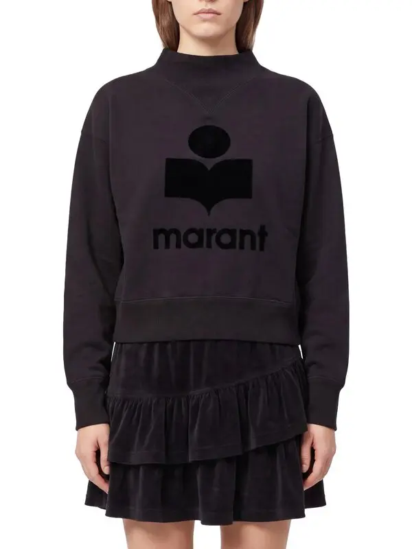 Isabel Marant Étoile High Neck Logo Sweatshirt - Black