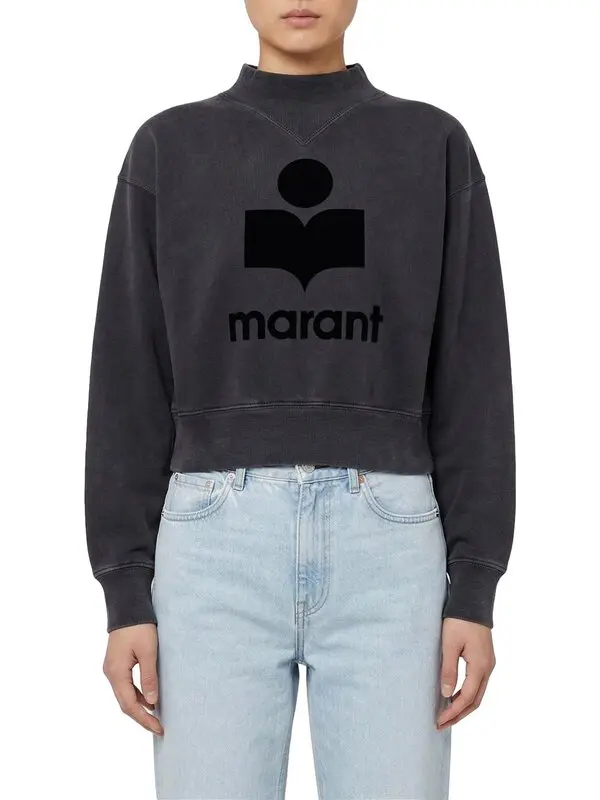 Isabel Marant Étoile High Neck Logo Sweatshirt - Black