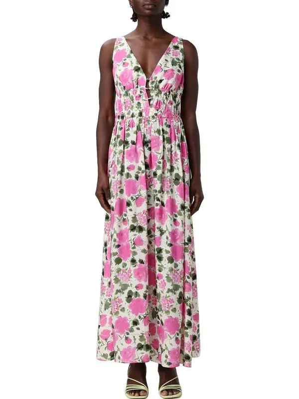 Liu Jo Floral Print V-neck Maxi Dress - Multicolor