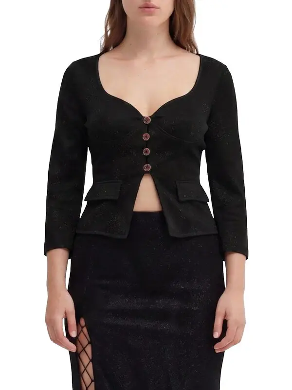 MARGHERITA MACCAPANI Vinnie Top In Viscose And Cotton Blend - Black