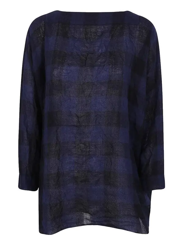 DANIELA GREGIS Checked Top - Blue