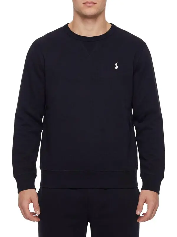 Polo Ralph Lauren Cotton Blend Crewneck Sweatshirt With Embroidered Logo - Black