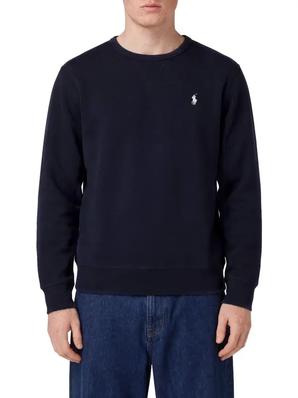 Polo Ralph Lauren Cotton Blend Crewneck Sweatshirt With Embroidered Logo - Black