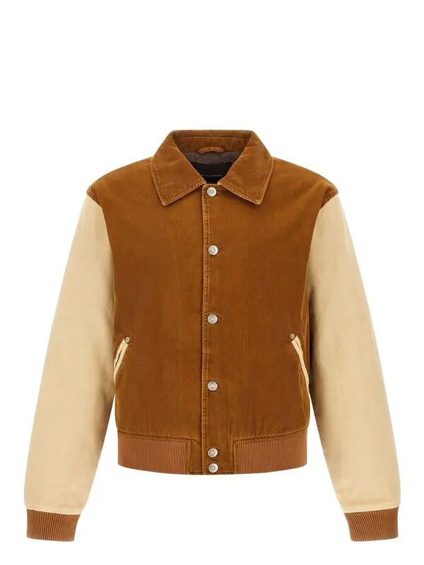 WALES BONNER Corduroy Varsity Jacket - Brown