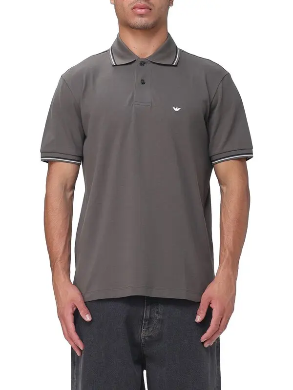 Emporio Armani Stretch Cotton Polo Shirt - Grey