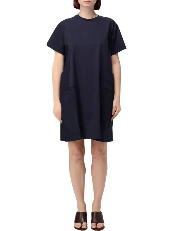 MEIMEIJ Cotton T-shirt Dress With Patch Pockets - Blue