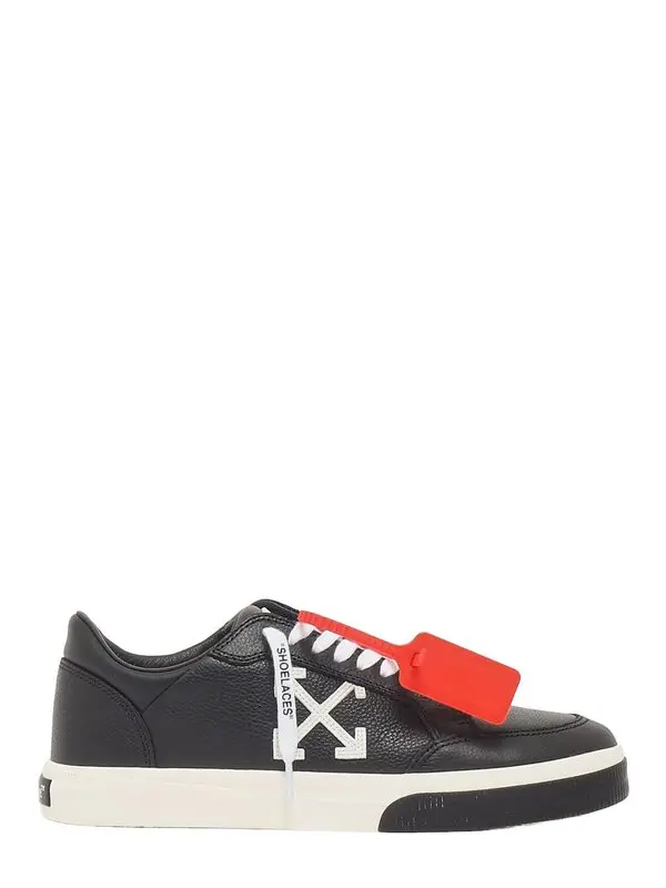 Off-White Vulcanized Low-top Leather Sneakers With Contrasting Arrow Logo - Black
