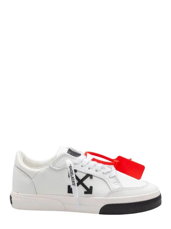 Off-White Vulcanized Low-top Leather Sneakers With Contrasting Arrow Logo - White