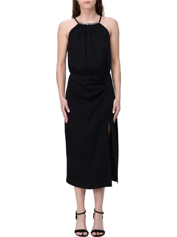 Liu Jo Crêpe Halterneck Midi Dress - Black