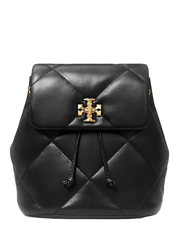 Tory Burch Quilted Leather Mini Backpack With Gold Tone Hardware - Black