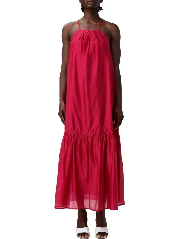Liu Jo Halterneck Muslin Midi Dress - Red
