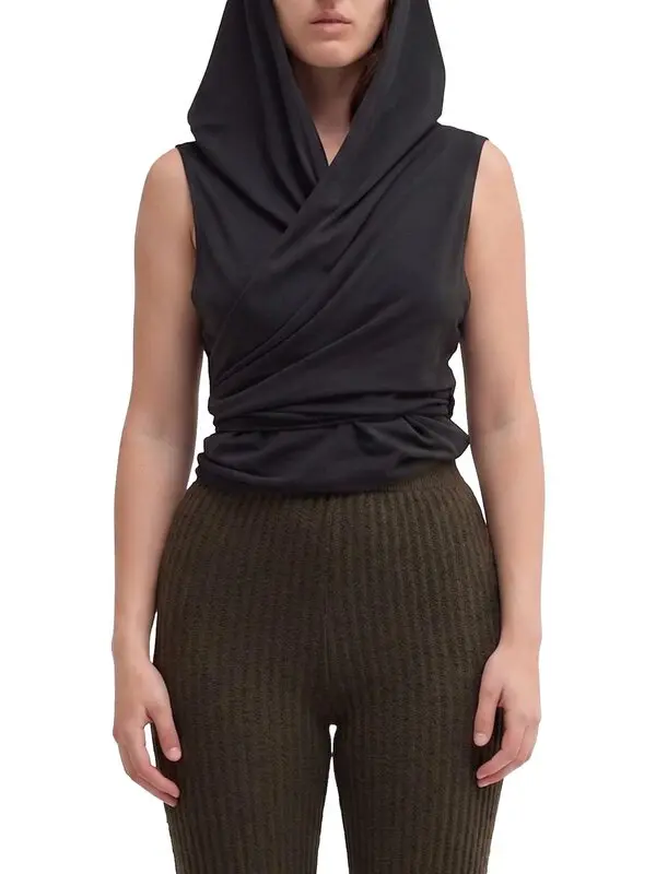 MARGHERITA MACCAPANI Cotton Hooded Top - Black