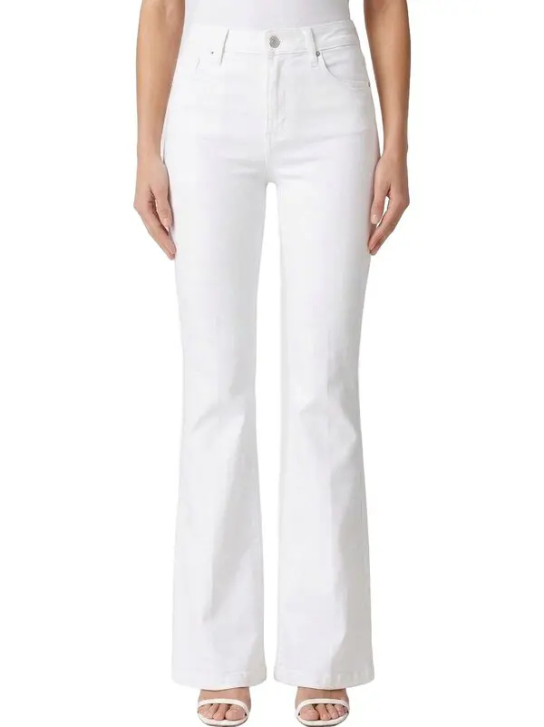 Paige Flared Cotton Denim Jeans - White