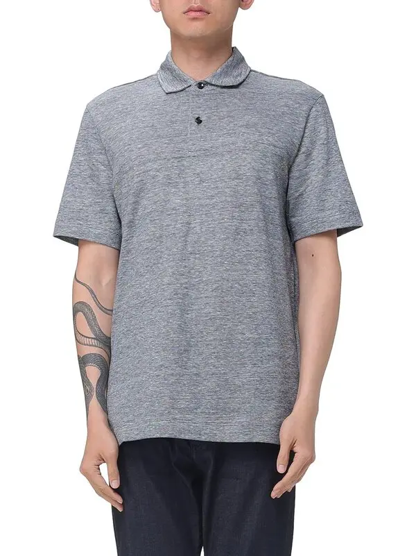 BOSS Cotton And Linen Polo - Blue