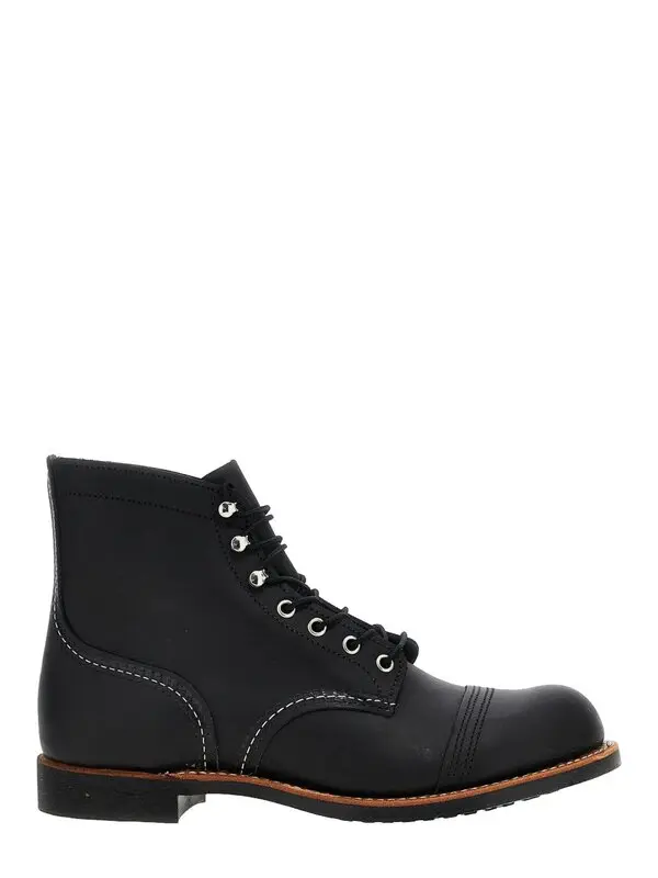 Red Wing Iron Ranger" Lace-up Leather Boots - Black