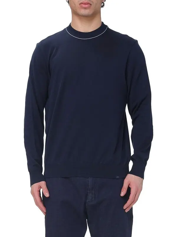 Paul & Shark Crew Neck Sweater In Cotton - Blue