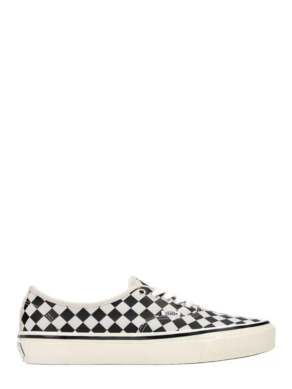 VANS Lx Authentic 44 Checkered Leather Low Top Sneakers - Black