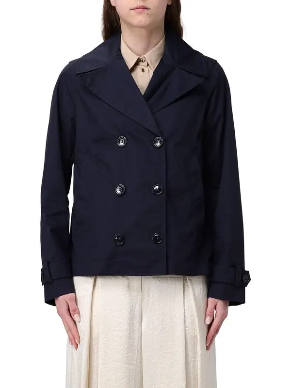 Woolrich Short Double-breasted Trench Coat - Blue