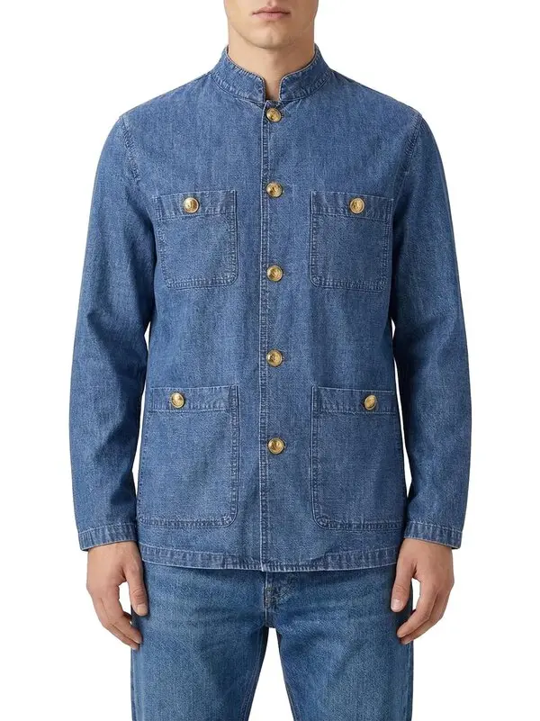 Valentino Garavani Cotton Denim Saharan Jacket - Gnawed Blue