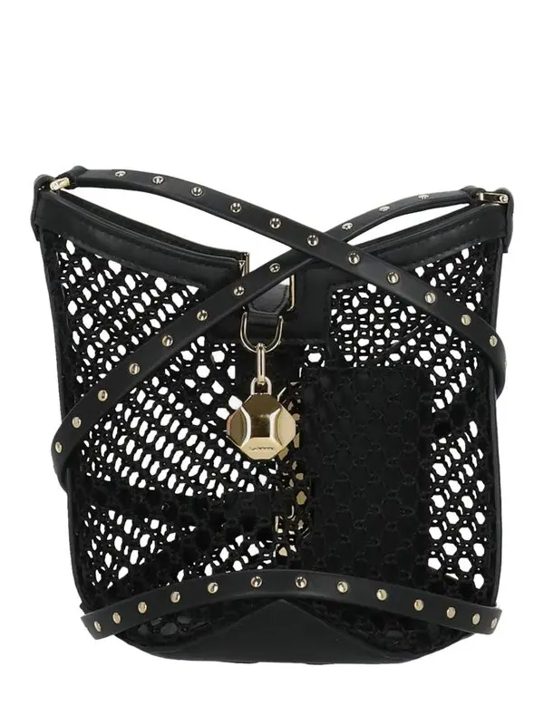 LANVIN Mesh Cotton And Leather Bag With Studs - Black