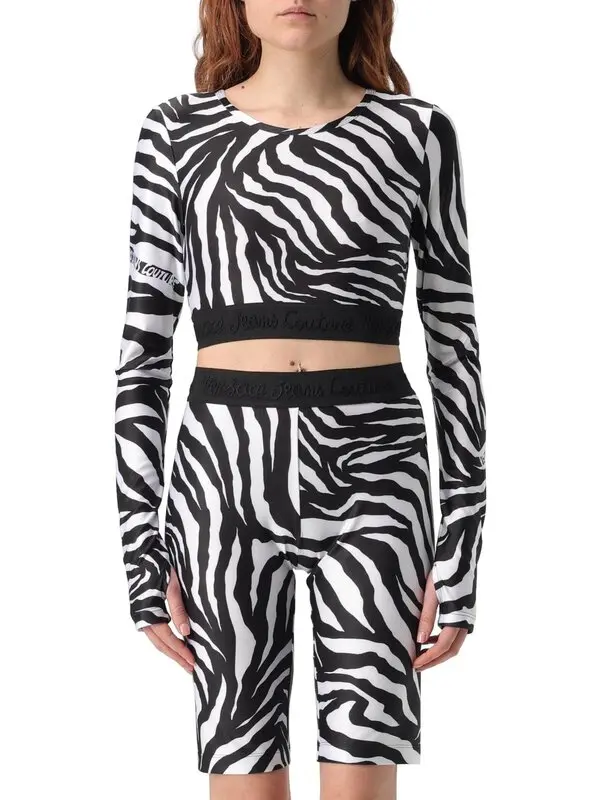 Versace Zebra Print Cropped Top - Black