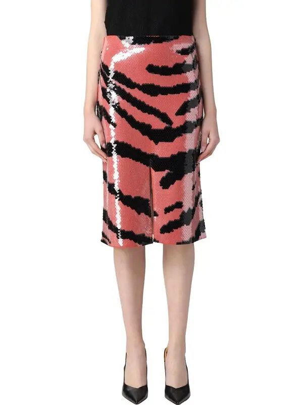 Bottega Veneta Sequined Animal Print Skirt - Pink